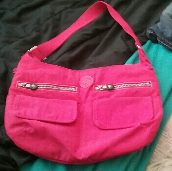 Kipling | Bags | Kipling Hot Pink Lined Fabric Hobo Style Purse | Poshmark